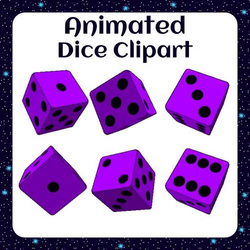Digital Dice GIFs - Animated Clipart – Purple with Black Dots | TPT