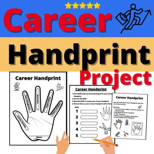Careers Handprint Activity Project Jobs Career Resource by DadsDesigns