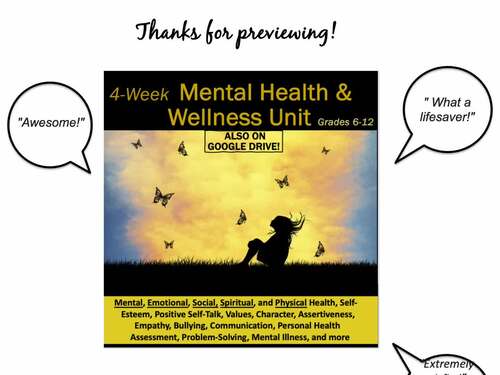 Mental Health Lessons: 4-Weeks of Lessons in this TPT Best Seller!