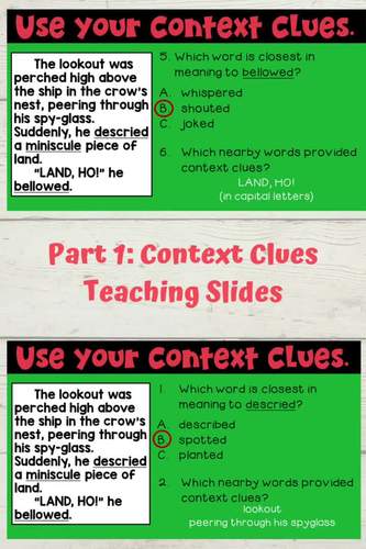 Context Clues PowerPoint: Practice Constructing the Meaning of Words ...