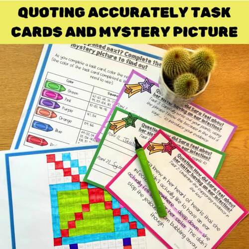 Quoting Accurately From a Text and Citing Evidence Task Cards Activity ...