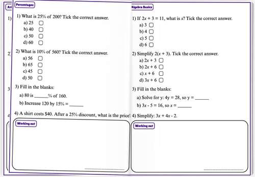 Math Mega Pack: Algebra, Geometry, Fractions | 5-9th Grade Practice