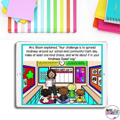 Kindness Lesson, Kindness Quest with Kindness Log, SEL & Counseling