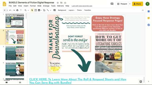BUNDLE: Elements of Fiction Reading Response Digital Activity w/ any ...
