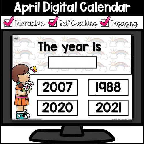DIGITAL CALENDAR - April - Google Slides- Circle Time- Morning Meeting