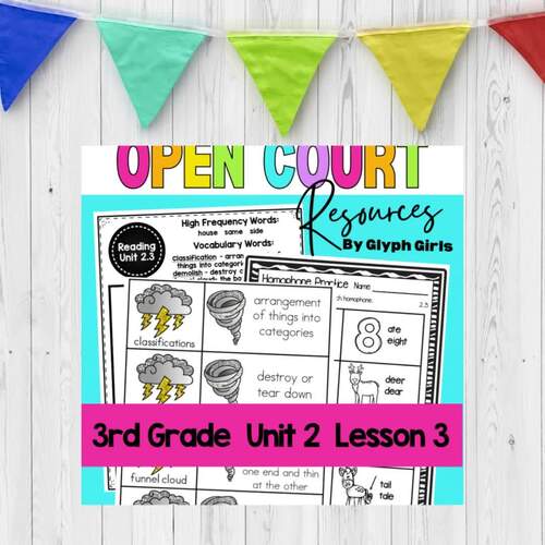 Open Court Reading 3rd Grade Unit 2, Lesson 3 Resources by Glyph Girls