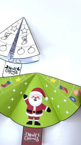 Adorable Pop-Up Christmas Tree Card with Santa | DIY Printable Craft