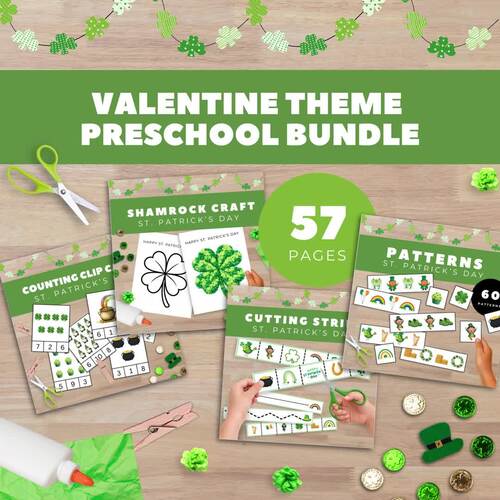 Preschool St. Patricks Day BUNDLE: Cutting, Counting, Patterns ...