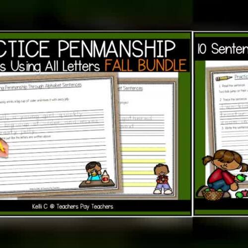 Handwriting Practice and Intervention Pages BUNDLE FALL Edition by Kelli C