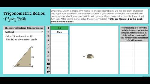 Right Triangle Trig Ratios Digital Mystery Riddle Activity by Erica ...