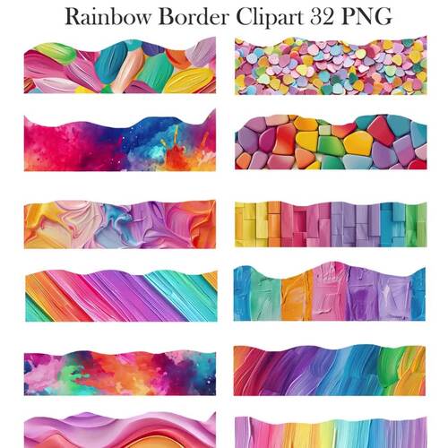 Rainbow Border Clipart by PinkPearly Design | TPT