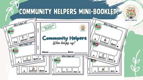 Gestalt Language Mini-Booklet (Who helps us?) by Speak and Sprout