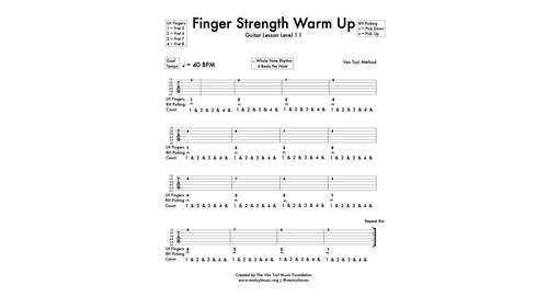 Finger Strength & Technique Exercise for Guitar Level 1.1 by Van Tuyl Music