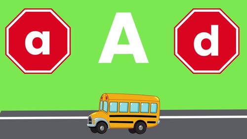 School Bus ABC Digital Letter Matching Activity Fluency and Letter ID ...