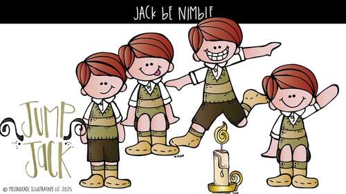 Jack be Nimble clip art, Nursery Rhyme, Literature Mini by Melonheadz ...
