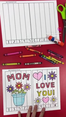 Mother's Day Craft, I Love You Mom, Mother's Day Card, Visual Illusion ...