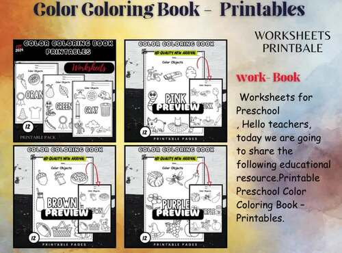 Color Coloring Book – 100th day of school activities by English For ...