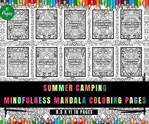Summer Camping Bulletin Board Coloring & Encouragement Sayings ...