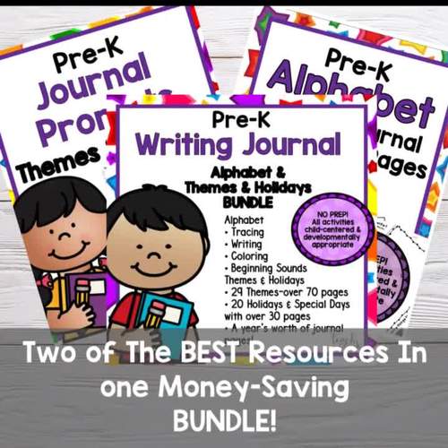 Preschool Writing Journal Prompts-Preschool & PreK Writing BUNDLE by ...
