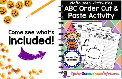 Halloween Activities - ABC Order Cut and Paste Activity | October ...