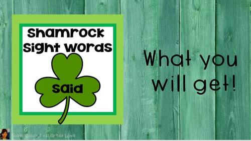 Sight Words with Shamrocks Games by Robin Wilson First Grade Love