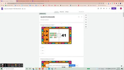3 Quiz: Les nombres 1 à 100 Google Forms™ by Mme Bock | TpT