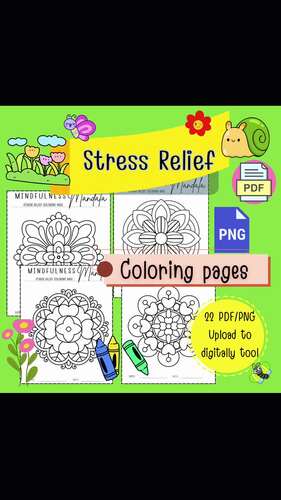 Mandala Coloring Pages,worksheets,Stress Relief,Mindfulness,Digitally Tool,