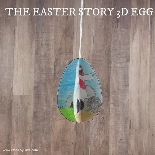 Easter Story 3D Egg Craft, Religious Easter Craft, Coloring Activity ...