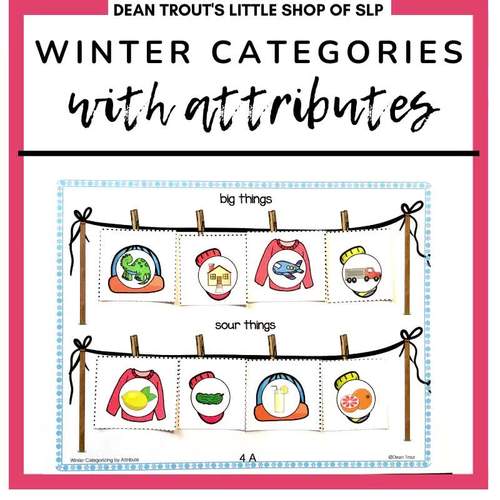 Winter Theme Activities for Speech Therapy | Categories with Attributes