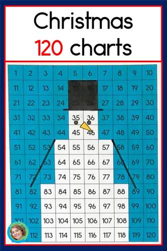 Christmas | Winter Holidays 120s Chart Mystery Pictures 120 Charts Math