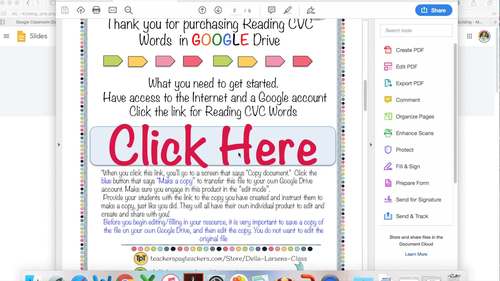 Google Classroom Reading CVC Words with EASEL Assessment | TpT