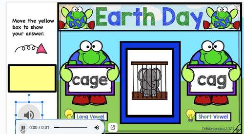 Google Classroom Earth Day Short and Long Vowels with Silent E | TPT