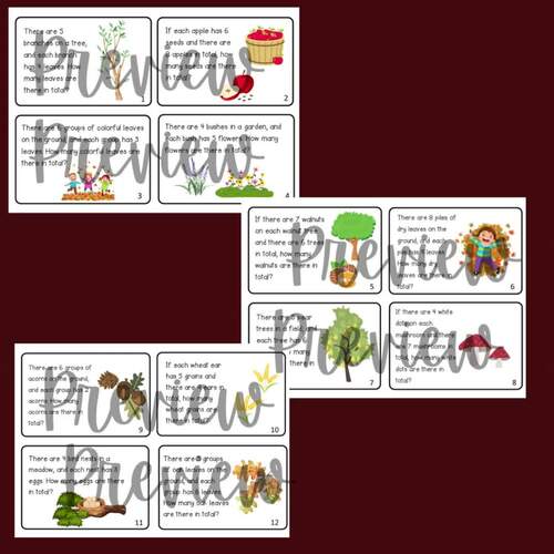 All Year Multiplication Word Problem Task Cards Bundle Math Centers ...