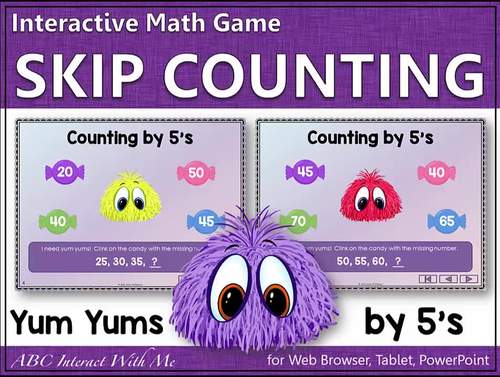 Skip Counting by 5 Interactive Math Game {Yum Yums} by ABC Interact With Me