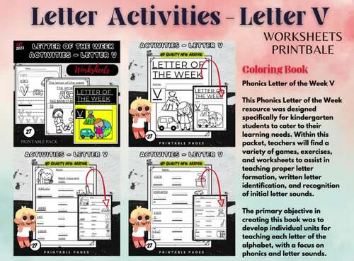Letter of the Week Activities - Letter V by English For Kids ABC