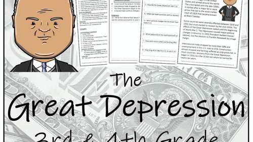The Great Depression Close Reading Comprehension Activity 3rd Grade ...