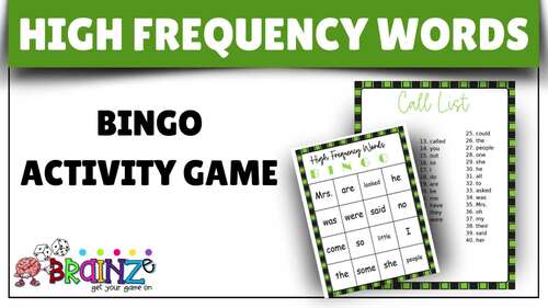 Sight Word Bingo Game | High-Frequency Words for 1st & 2nd Grade by BRAINZe