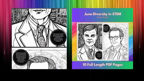 Pride Month June Elementary in STEM: Diversity Coloring Worksheets