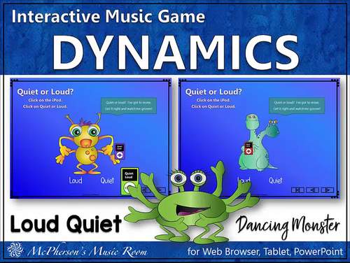 Music Dynamics Loud & Quiet Interactive Music Game {Monsters} | TPT