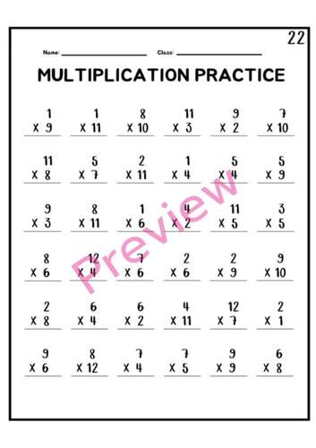 3rd Grade Multiplication Practice Worksheets by RED Sheets | TPT