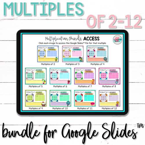 Multiplication Facts Practice Google Classroom™ Activities BUNDLE