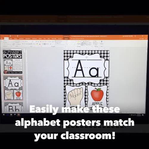 Alphabet Posters with ASL Hand Signs | Houndstooth Theme | Manuscript ...