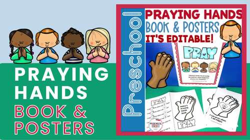 EDITABLE Praying Hands Book - Preschool Prayers Craft by Preschool SOS