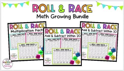 Roll and Race Math Dice Games Growing Bundle by Happily Ever Primary ...