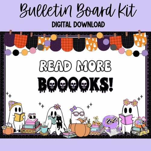 Halloween Ghost Reading Bulletin Board Kit | Cute Spooky Classroom ...