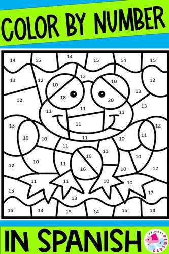 Spanish Spring Summer Color by Code Numbers 1 - 20 Pond Life | TPT