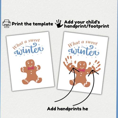 Gingerbread Man Handprint Craft | Winter Handprint | Christmas Kids ...