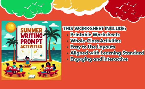 Engage kids With Fun Summer Writing Prompt Activities 2nd,3rd,4th,5th ...