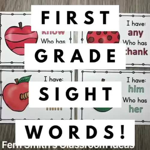 1st Grade Sight Words I Have Who Has Card Game by Fern Smith's ...