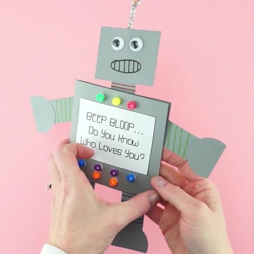 Robot Father's Day Card Template -Easy Father's Day Craft for kids to make!